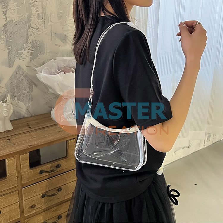 PVC Underarm Bag | Orange Shoulder Bag | Colored Clear PVC Bag | Master ...