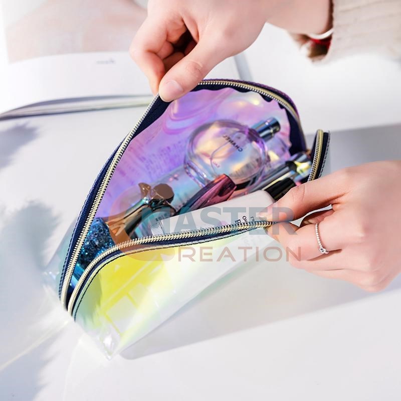 Rainbow Effect Bag | Dazzling Cosmetic Bag | Holographic TPU Bag ...