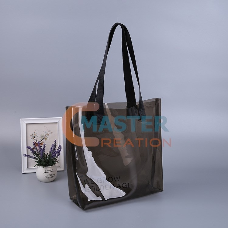 Black PVC Tote | Custom PVC Tote | Clear Black PVC Bag | Master ...