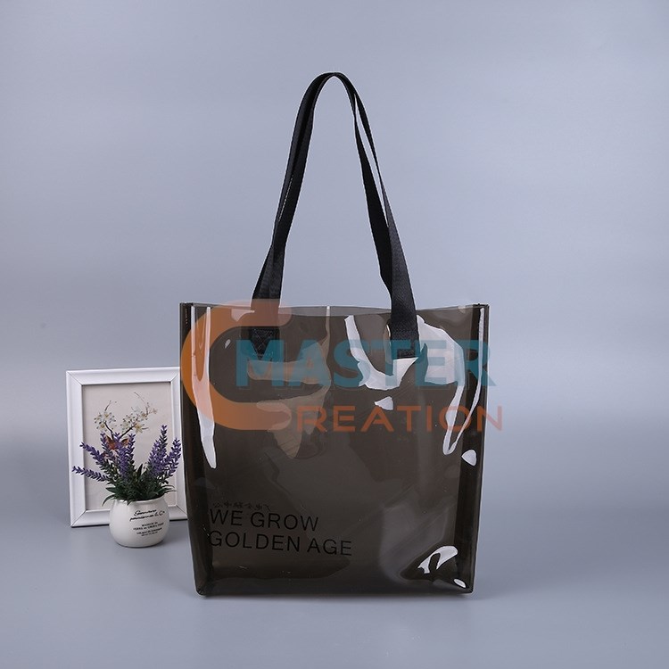Black PVC Tote | Custom PVC Tote | Clear Black PVC Bag | Master ...