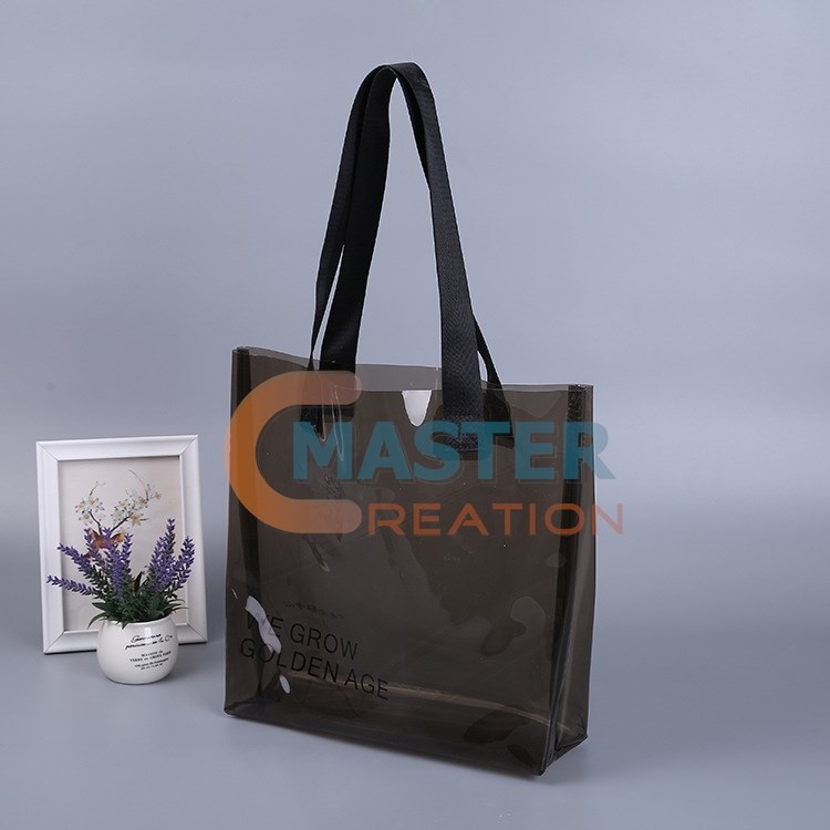 Black PVC Tote | Custom PVC Tote | Clear Black PVC Bag | Master ...