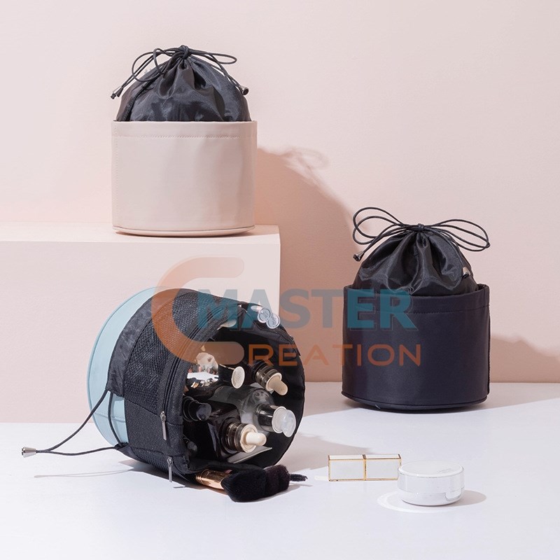 Bucket Drawstring Bag | Bucket Cosmetic Bag | Cylindrical Cosmetic Bag ...