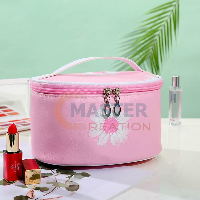 Portable Cosmetic Case | Pink Storage Bag | Daisy Pink Makeup Case ...