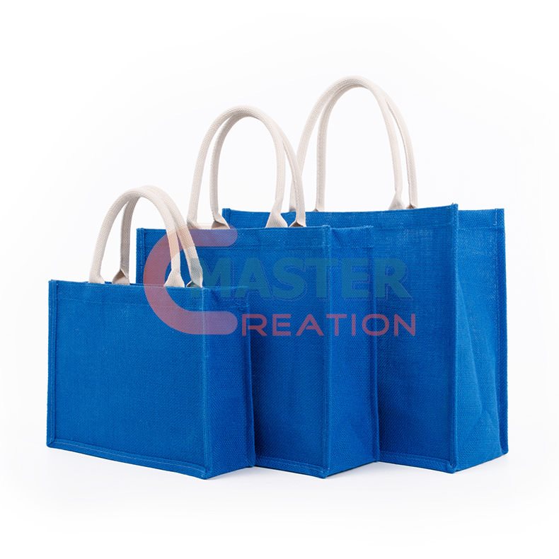 Blue Jute Bag | Blue Burlap Bag | Fashion Blue Tote | Master Creation ...