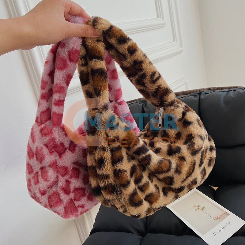 Pink Plush Bag | Autumn Plush Bag | Leopard Furry Bag | Master Creation ...