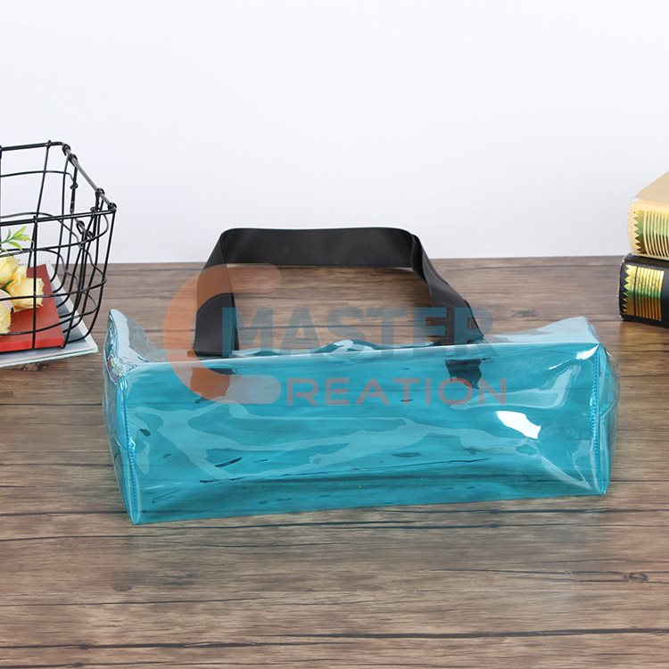 Blue PVC Tote | Printed PVC Bag | Transparent Blue Bag | Master ...