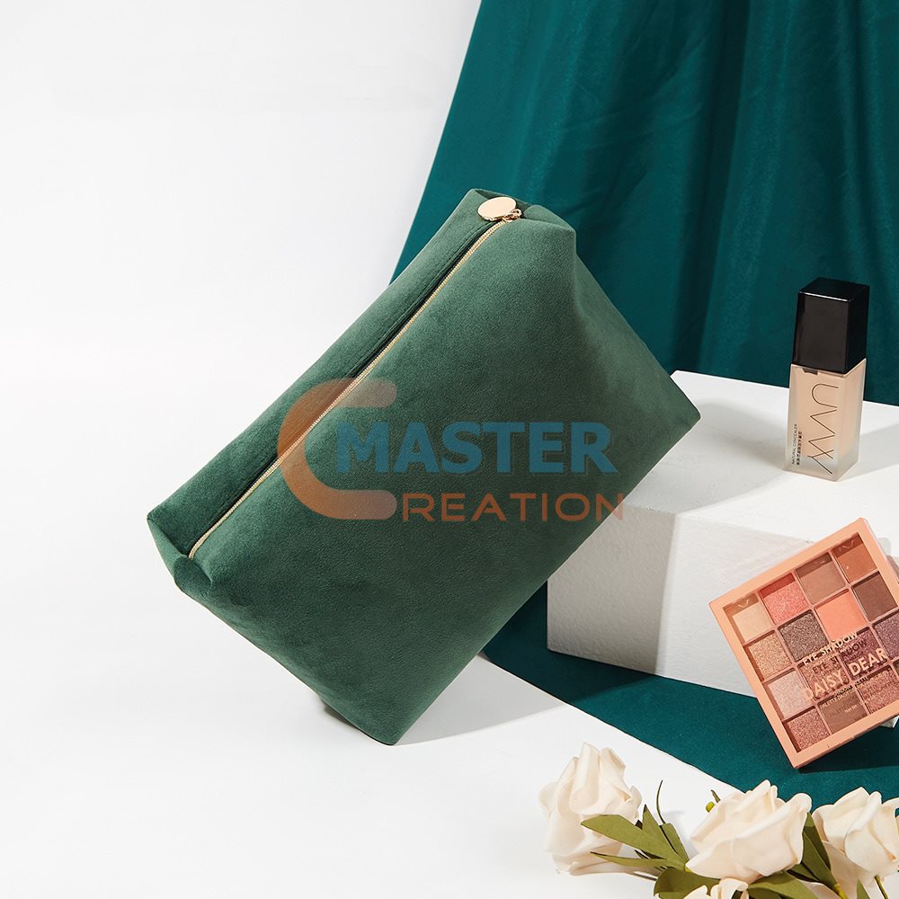 Suede Cosmetic Bag | Dark Green Cosmetic Bag | Fleece Bag | Master ...