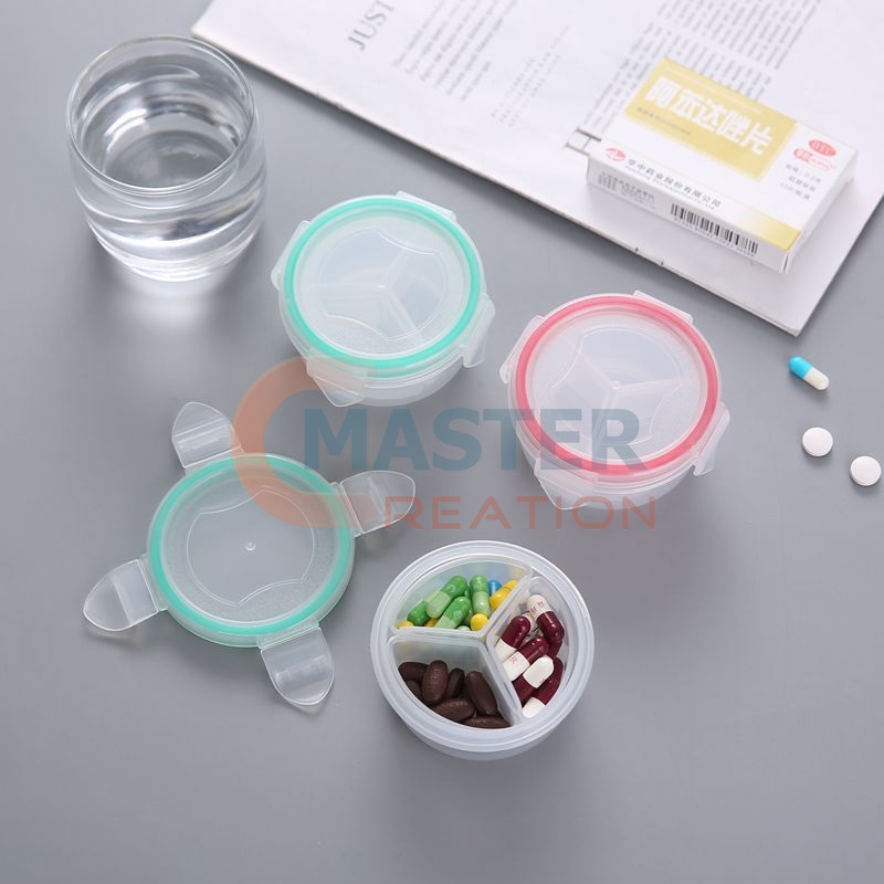 Round Pill Box | Portable Pill Box | Compartment Pill Box | Master ...