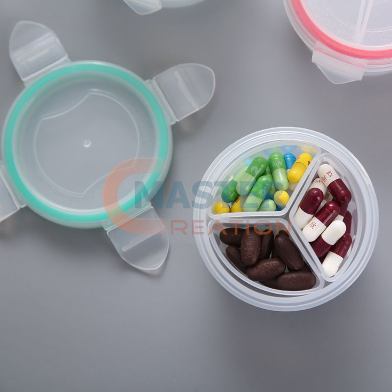 Round Pill Box | Portable Pill Box | Compartment Pill Box | Master ...