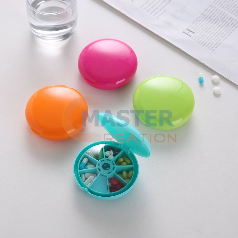 Flat Round Box | Portable Grid Box | Weekly Pill Box | Master Creation ...
