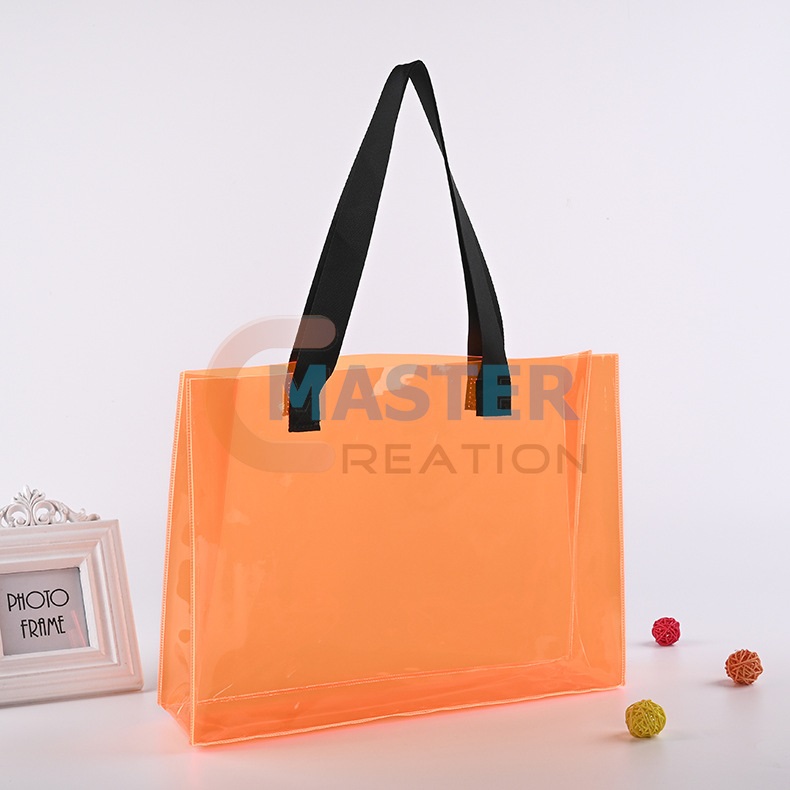 Clear Travel Handbag | Fluorescence Green Tote | Clear Green Tote ...